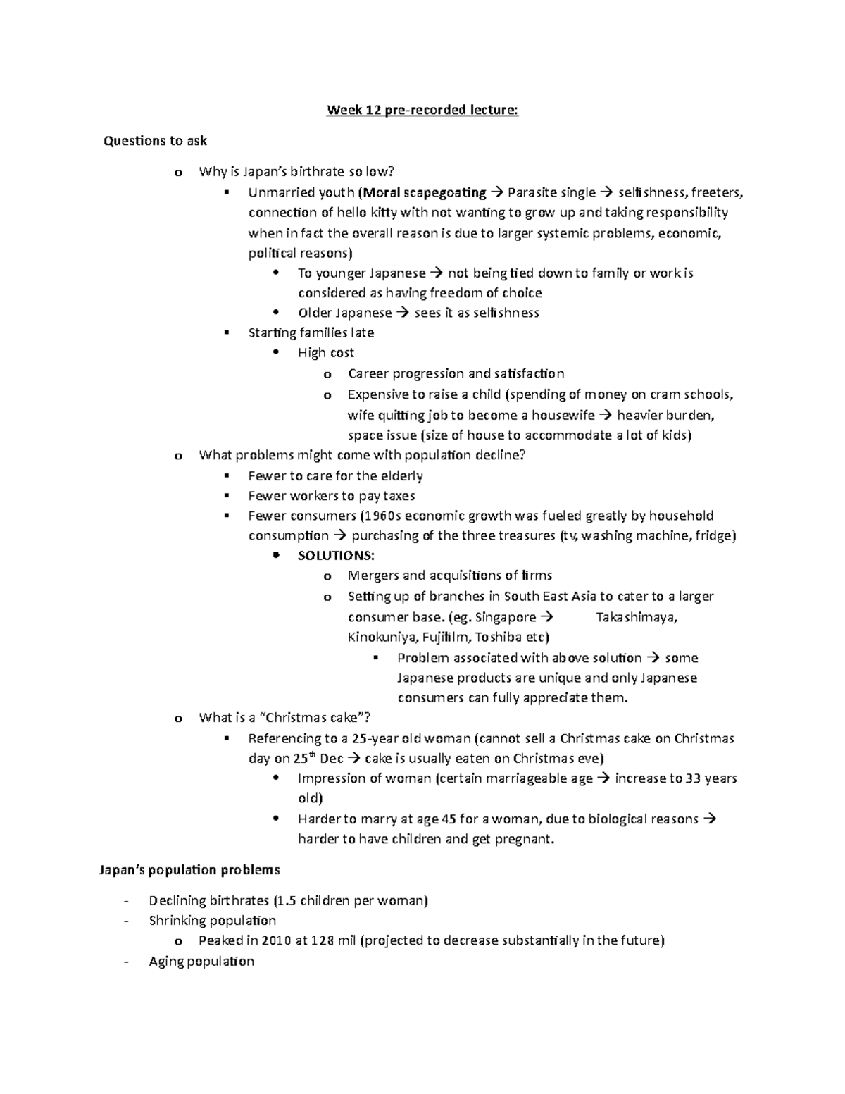 JS1101E Week 12 lecture on Population - Week 12 pre-recorded lecture ...