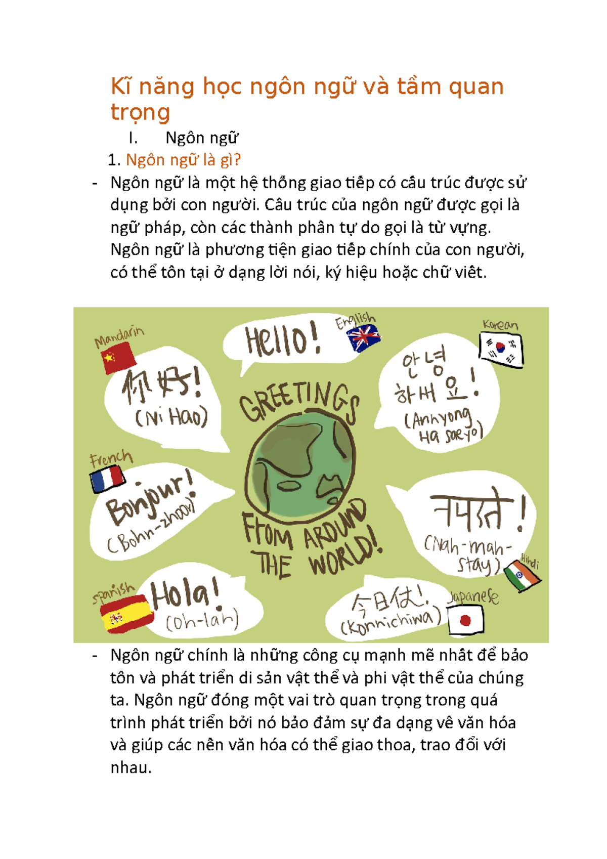 Kĩ năng học ngôn ngữ và tầm quan trọng - Ngôn ngữ Ngôn ng ữlà gì? Ngôn ng ữ là m t hộ ệ thôống ...