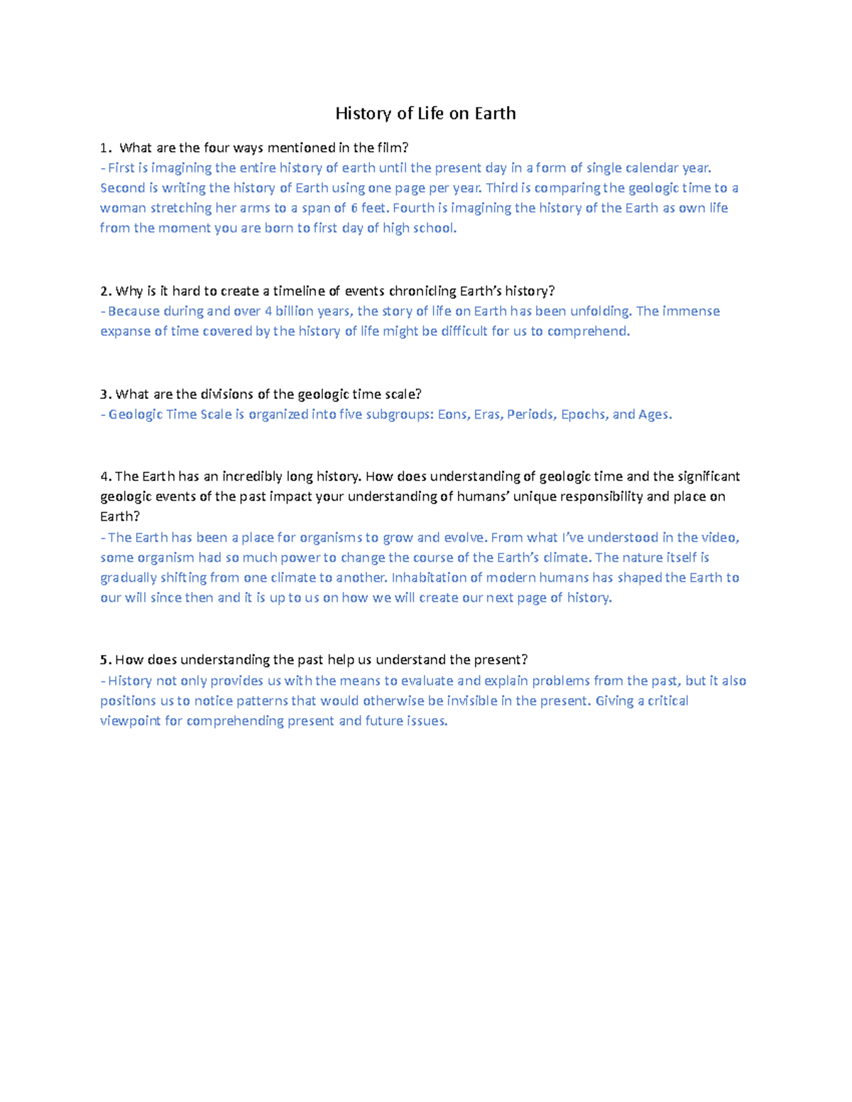 History of Life on Earth - History of Life on Earth What are the four ...