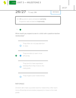 [Solved] What does an infant that is selfaware do during the rouge test ...