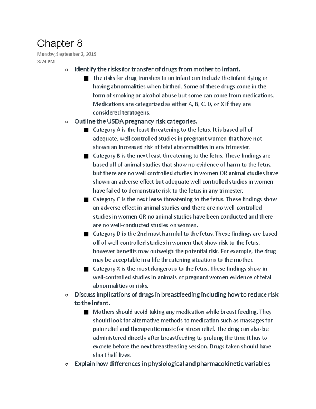 Chapter 8 Reading Notes - Chapter 8 Monday, September 2, 2019 3:24 PM ...