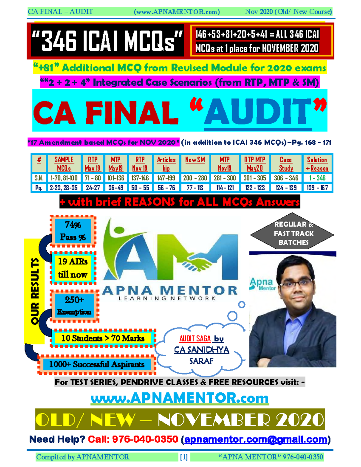 MCQs Book by Sanidhya Saraf Sir - “+87” Additional MCQ from Revised ...