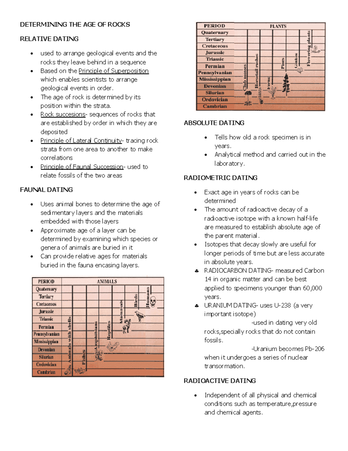 Determining the Age of Rocks - DETERMINING THE AGE OF ROCKS RELATIVE ...
