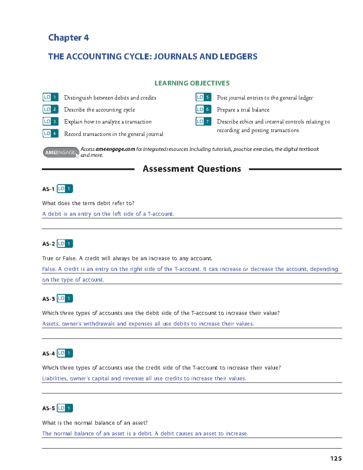 Kap 1 5th workbook te ch 4 - Chapter 4 THE ACCOUNTING CYCLE: JOURNALS AND LEDGERS Assessment ...