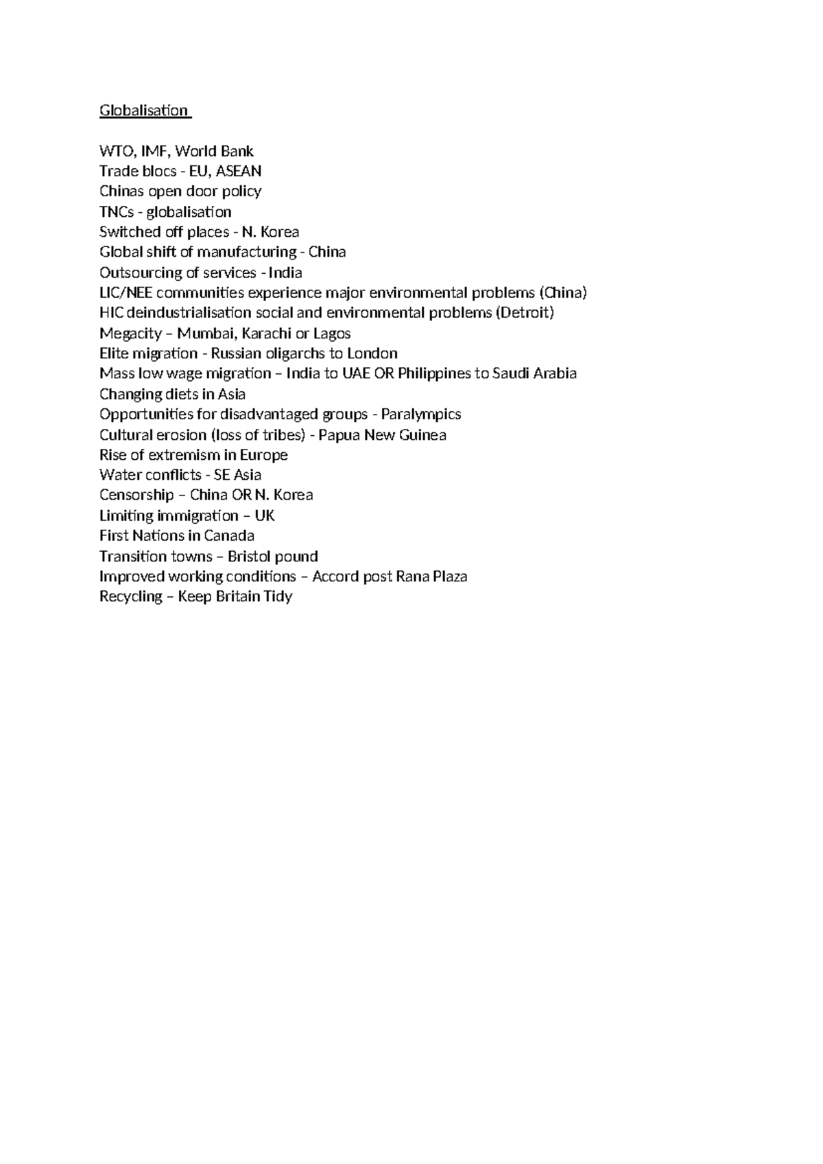 Globalisation case studies - Globalisation WTO, IMF, World Bank Trade ...