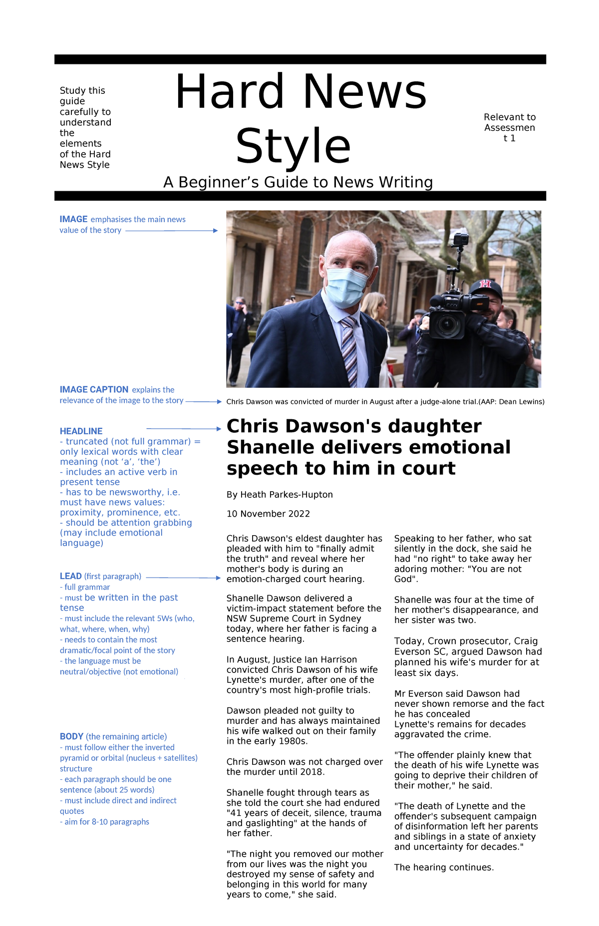HARD NEWS Style Beginners Guide - Study this guide carefully to ...