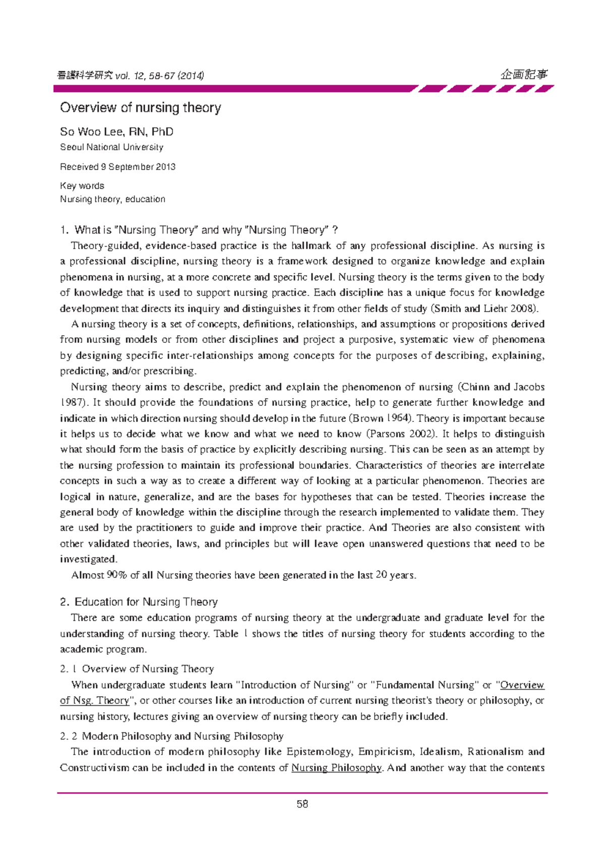 Nursing Theory lecture - Warning: Error during font loading: XMLHttpRequest is not defined ...