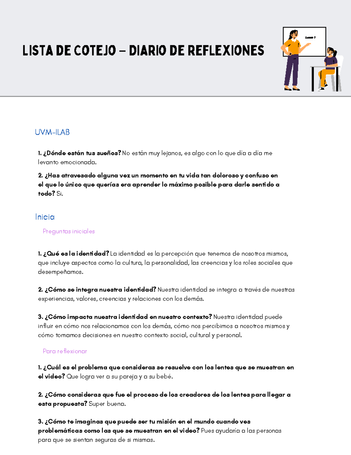 Lista de cotejo - ¿Has atravesado alguna vez un momento en tu vida tan doloroso y confuso en el ...