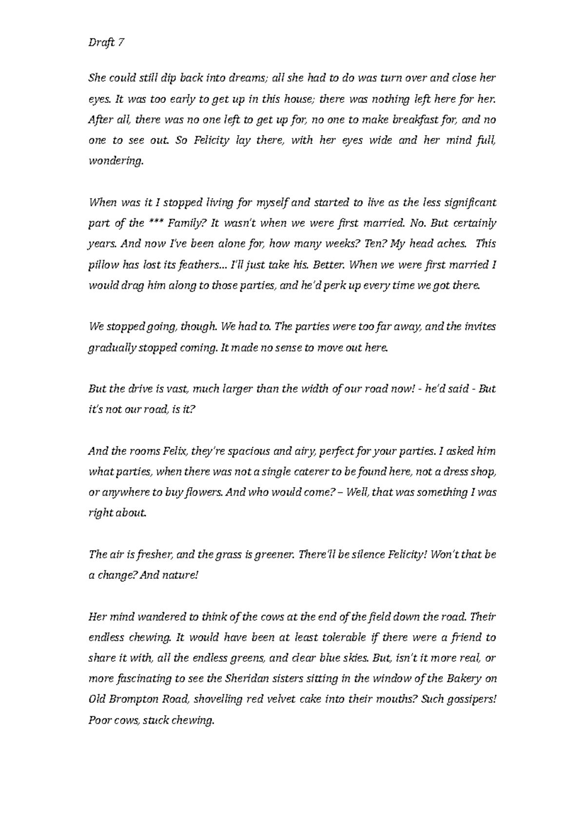 Draft SevenCreativeProject - Draft 7 She could still dip back into all ...