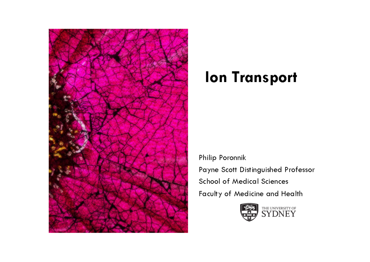 1.3 Slides - Cell movemenet：Ion Transport - Ion Transport Philip ...