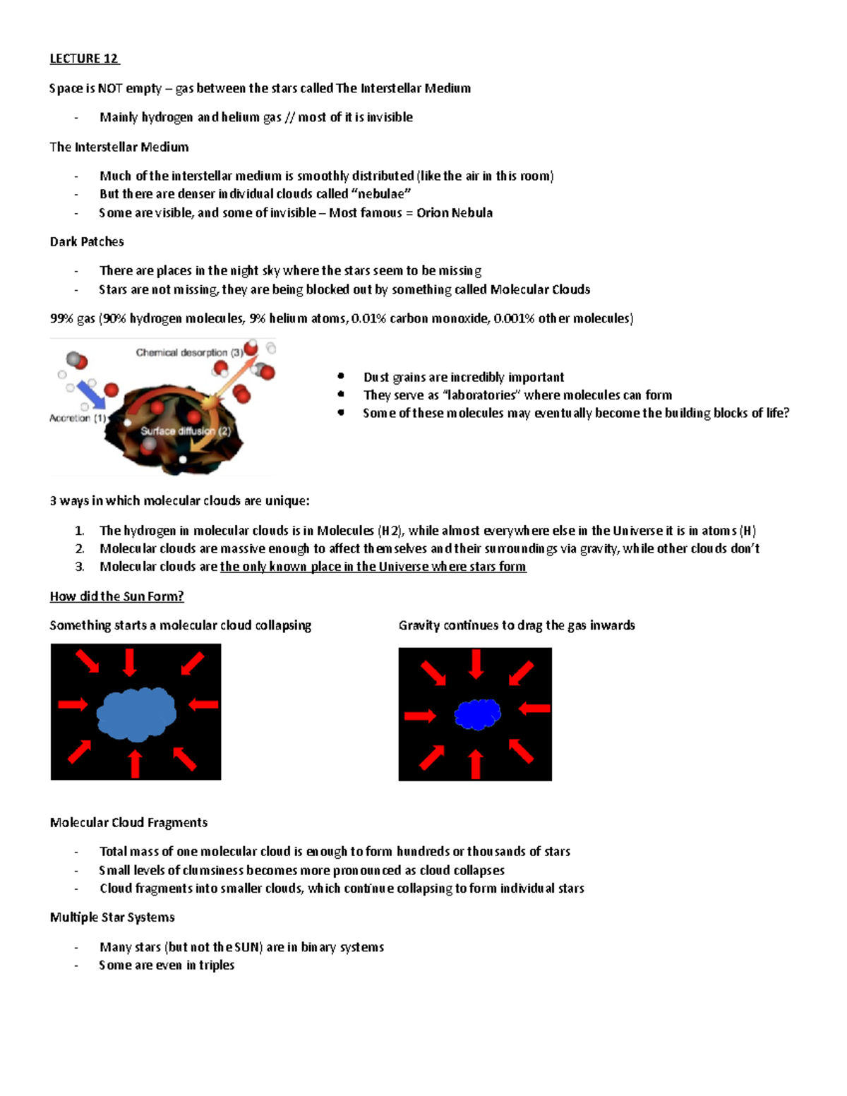 Lecture 12 - LECTURE 12 Space is NOT empty – gas between the stars ...
