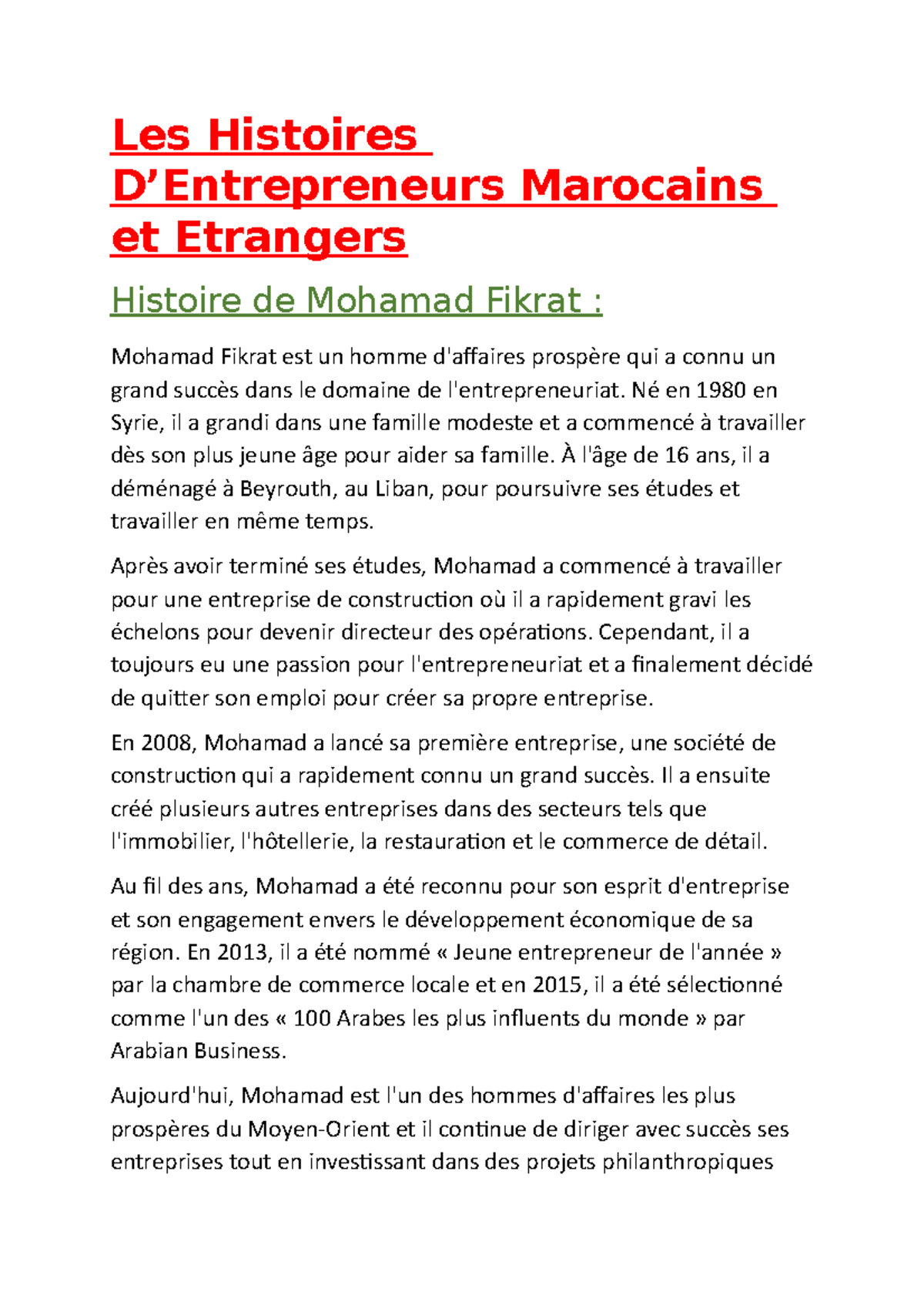 Les Histoires D'entrepreneurs - Les Histoires D’Entrepreneurs Marocains ...