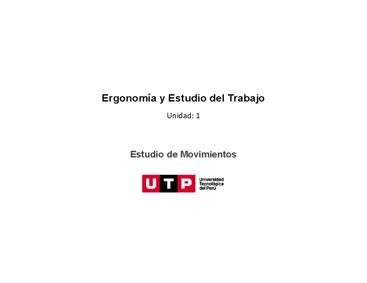 S06.s2 Estudio de Movimientos - Ergonomía y Estudio del Trabajo Unidad ...