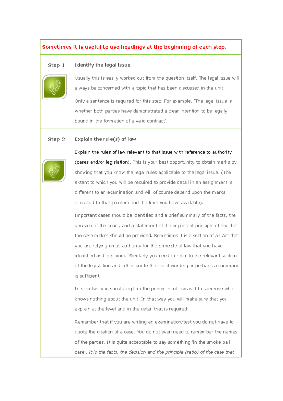 Guide to using the four step process - Sometimes it is useful to use ...