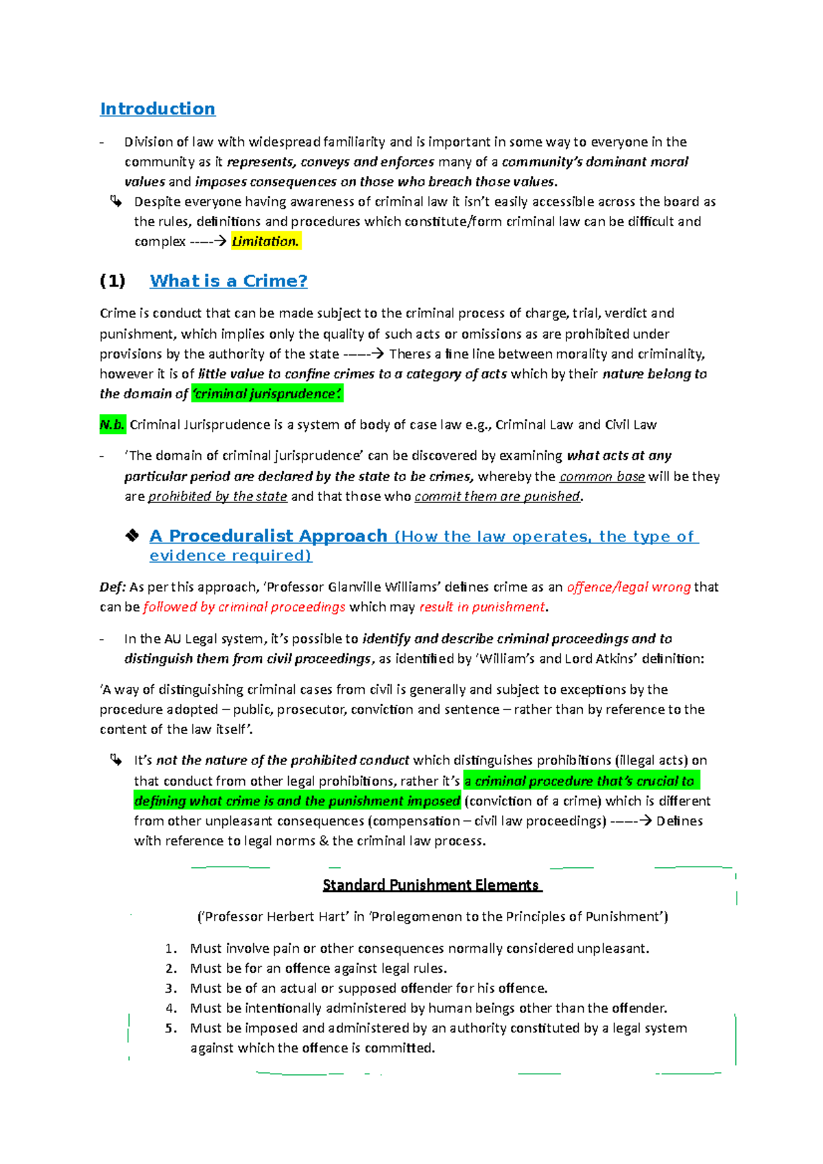 Week 1 Summary Notes - Introduction - Division of law with widespread ...