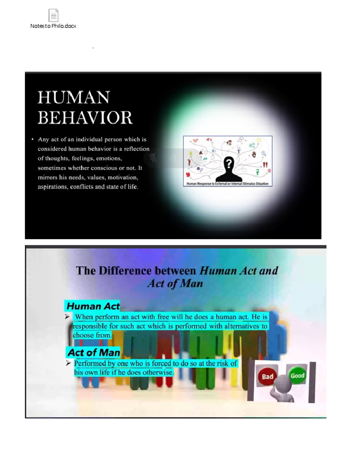 HBO Group 1 - Human Behavior - Education - Notes to Philo Experiment ...