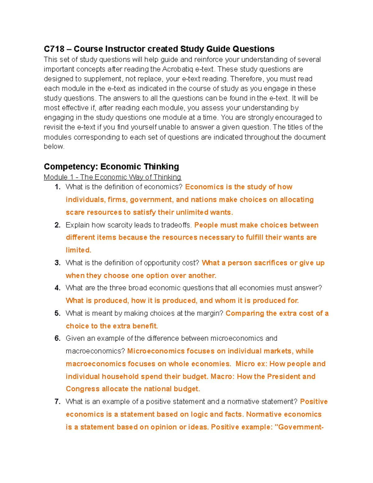 Study Guide February 2 Winter 2021, questions and answers - C718 ...
