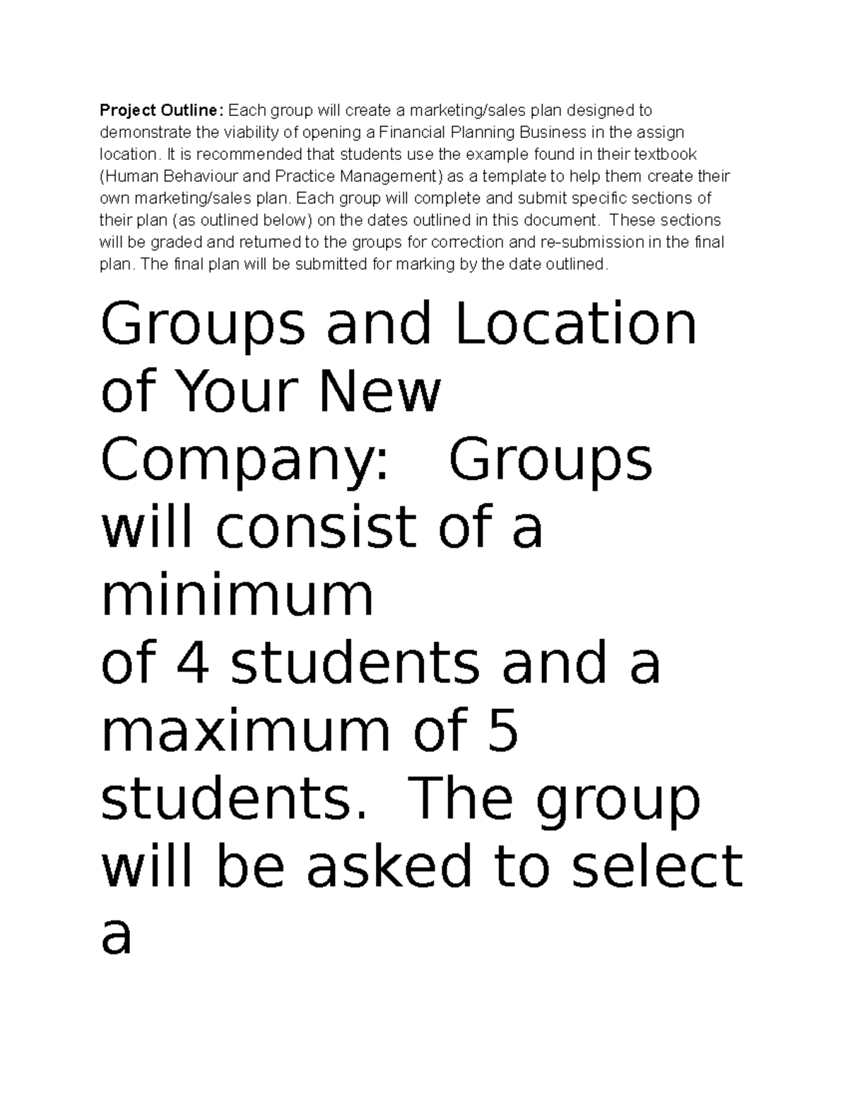 FIN 5561 Sales and Marketing Plan Group Project FAL 2023 - Project ...