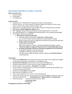 ECON 102 Exam One Study Guide - ECON 102: Macroeconomics Exam One Study ...