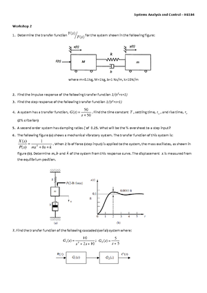 Worksheet 1 - LaPlace transforms, Matlab and simulink - Worksheet 1 Please submit your answers ...