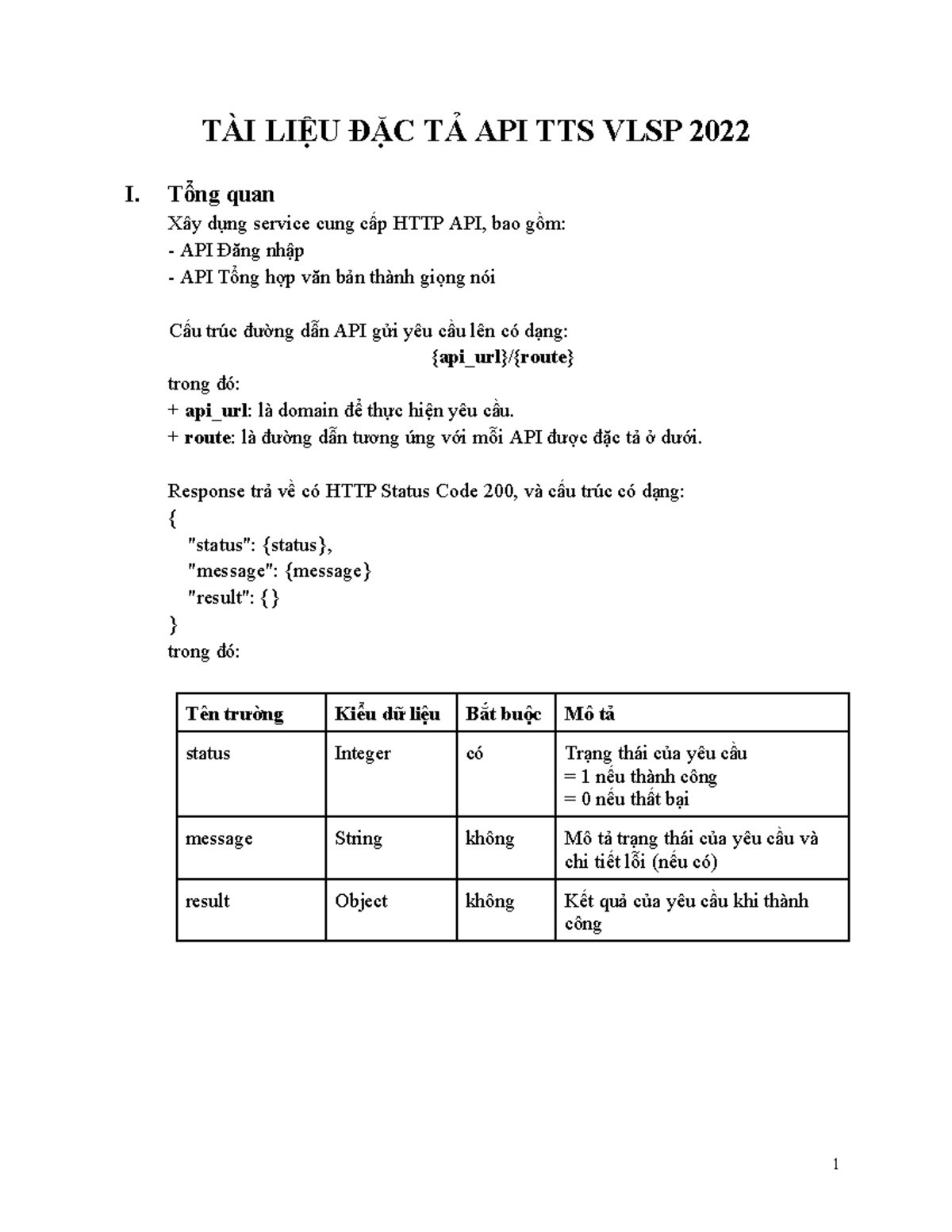 API Spec TTS VLSP 2022 - sdassdasd - TÀI LIỆU ĐẶC TẢ API TTS VLSP 2022 I. Tổng quan Xây dựng ...