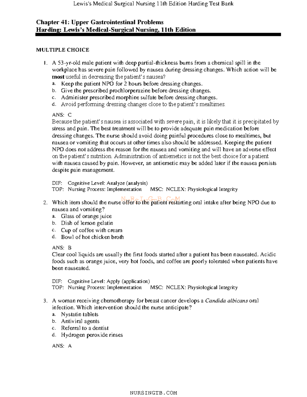 41 - STUDY THIS! - NURSINGTB Chapter 41: Upper Gastrointestinal ...