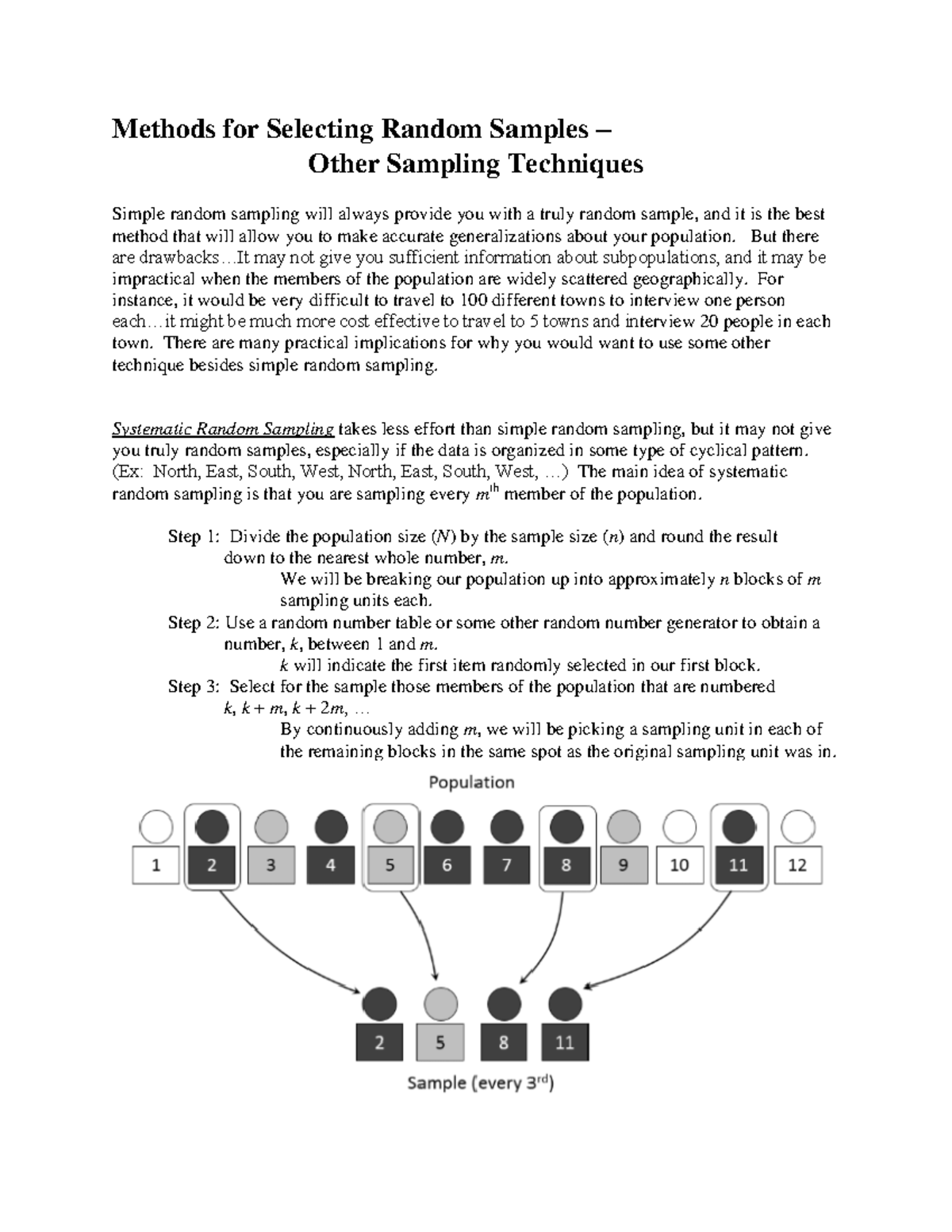 1105 Section 7.3.2 - Student - Methods for Selecting Random Samples ...