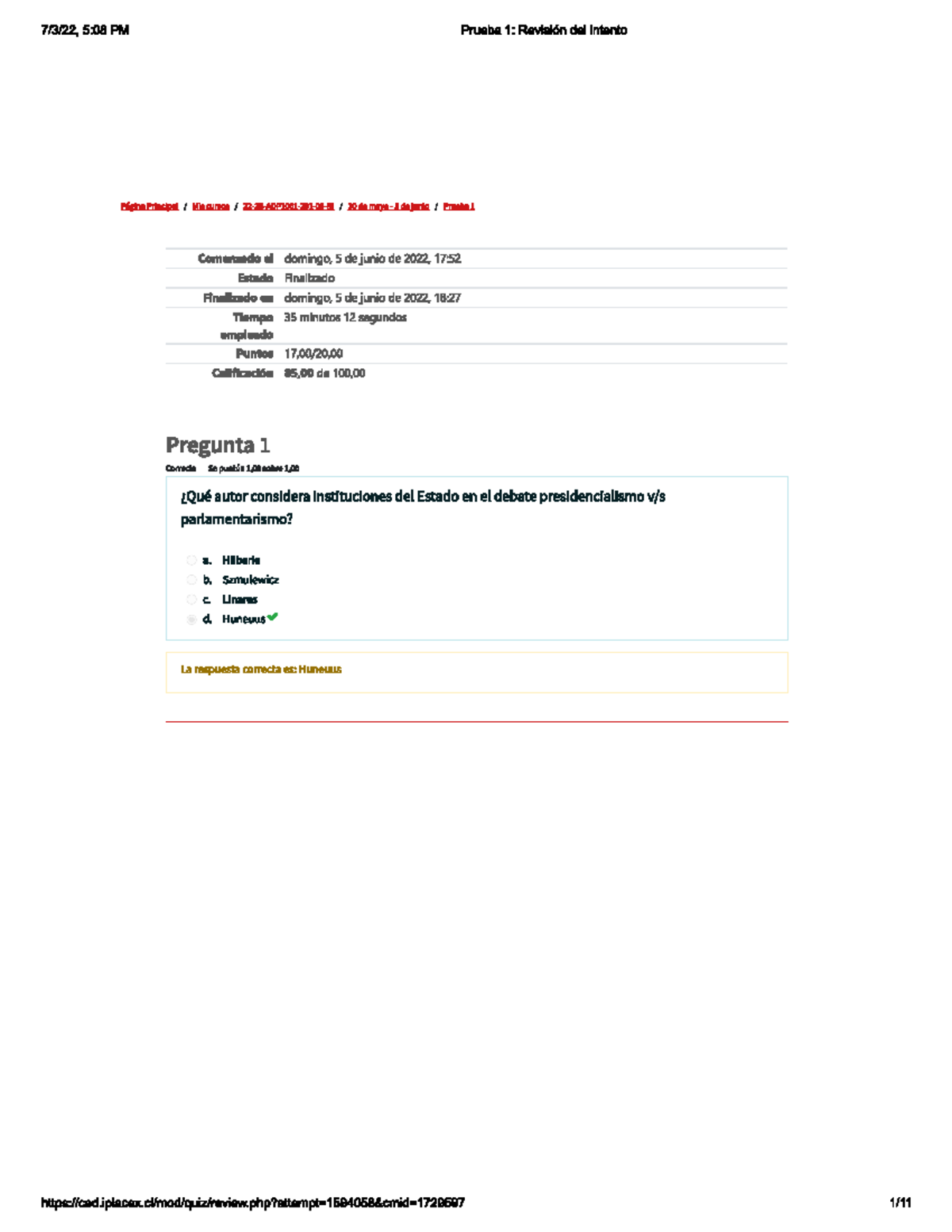 Prueba 1 - Administracion Publica - Studocu