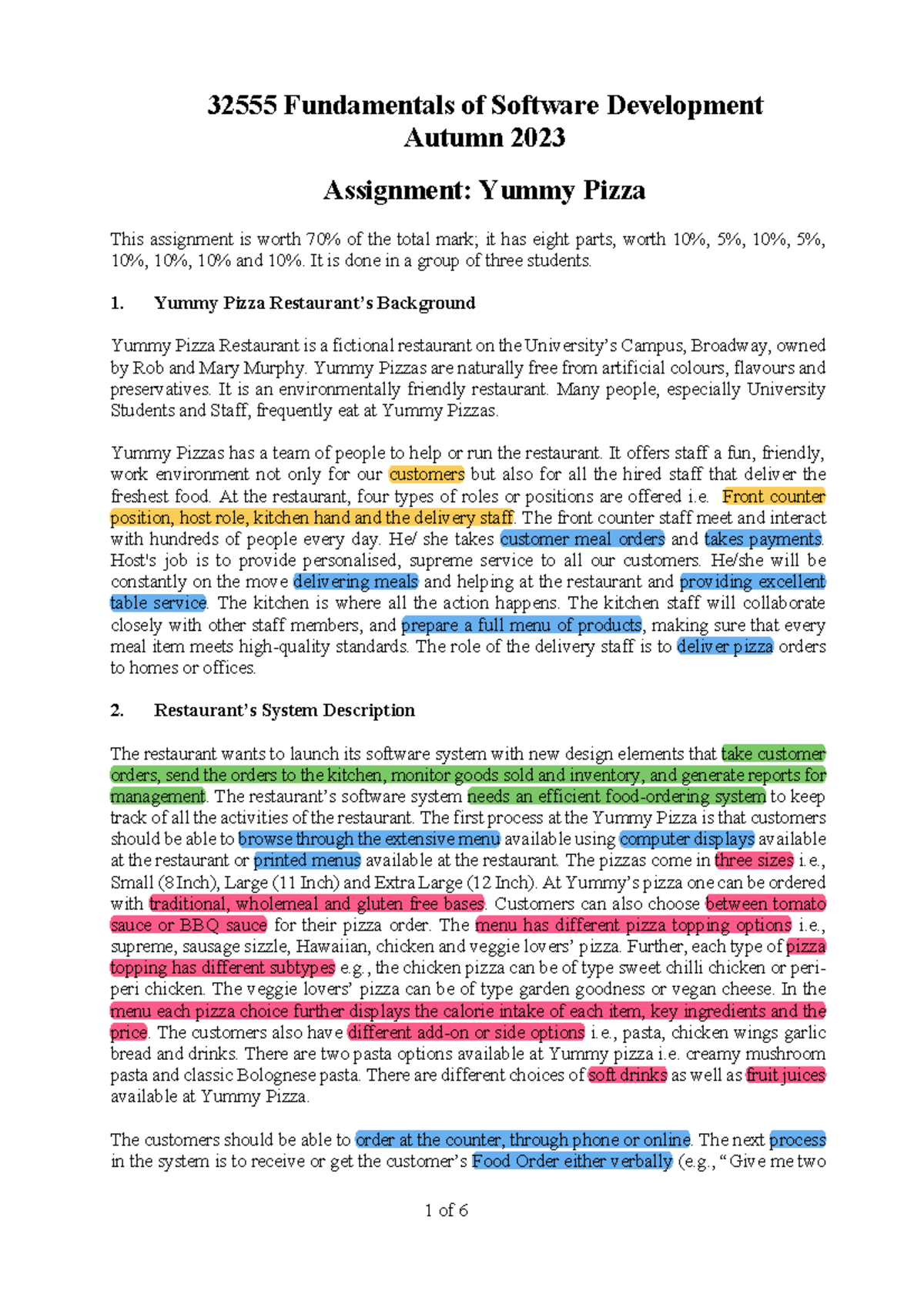 32555 Assignment 1 - Autumn 2023 - 32555 Fundamentals of Software ...