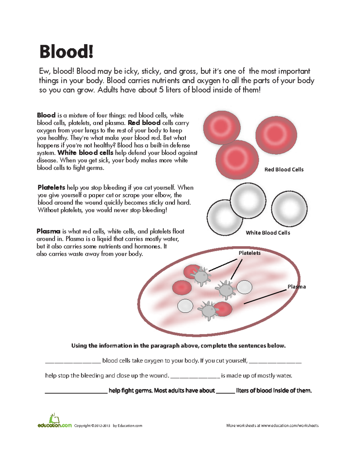 Blood - Lesson plan - Copyright © 2010-2011 by Education-2013 More ...