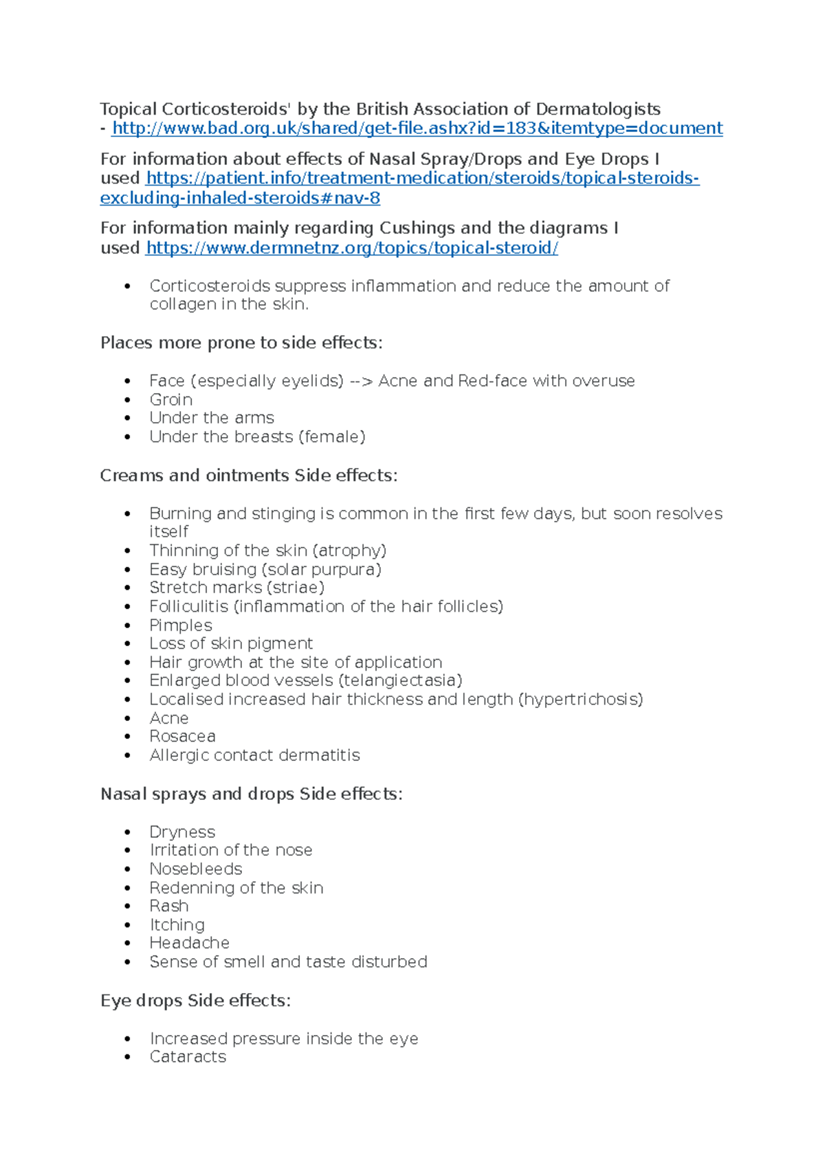Notes on topical steroids - Topical Corticosteroids' by the British ...