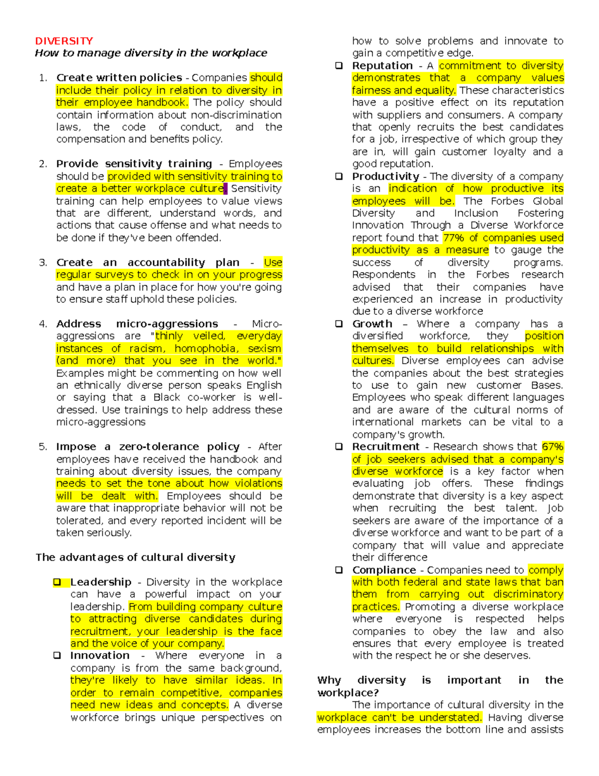 Multicultural Module 3 - DIVERSITY How to manage diversity in the ...