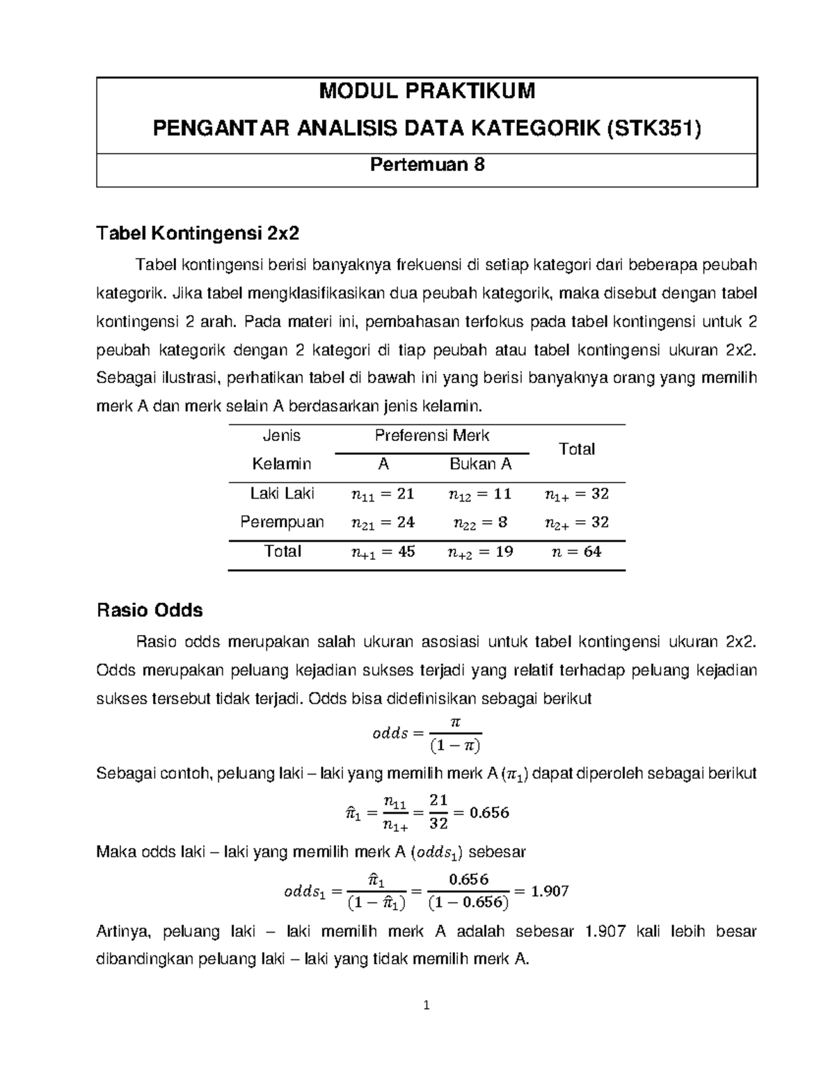 Modul Praktikum 8 ADK - MODUL PRAKTIKUM PENGANTAR ANALISIS DATA ...