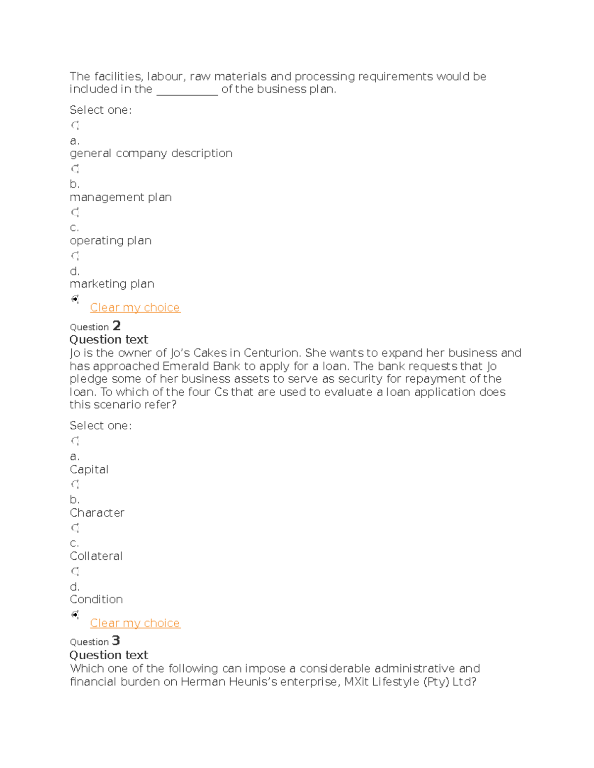 ECS Assignment - Topic 1-3 - The facilities, labour, raw materials and processing requirements ...