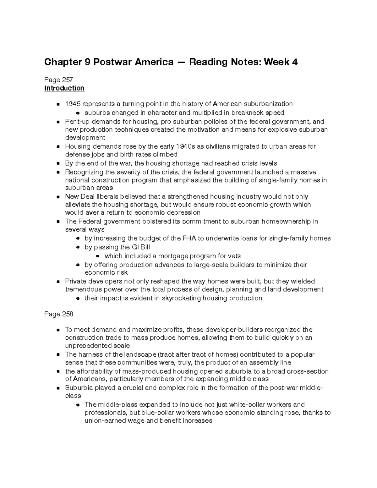 Pol Sci 143C - Ch. 9 Postwar America - Reading Notes - Chapter 9 ...