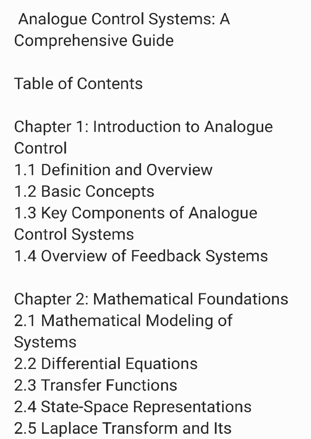 Analogue Control Systems: A Comprehensive Guide - It is designed to ...