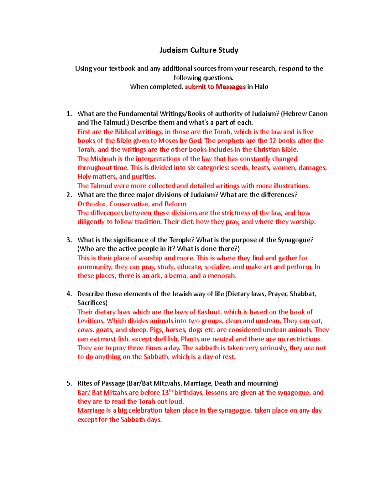 Judaism Culture Study Guides for Quiz - Judaism Culture Study Using ...