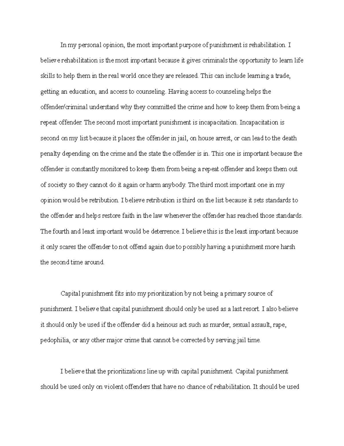 Courtney Sampson Journal 1 - In my personal opinion, the most important ...