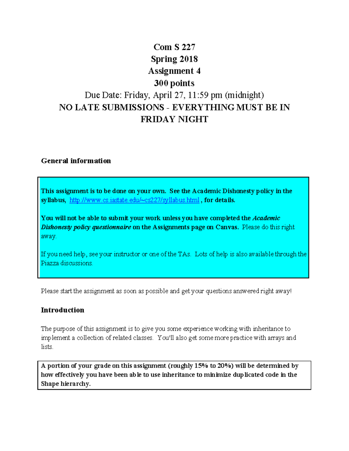 Com S 227 HW3 Spring 2018- Homework 3 Overview - Com S 227 Spring 2018 ...