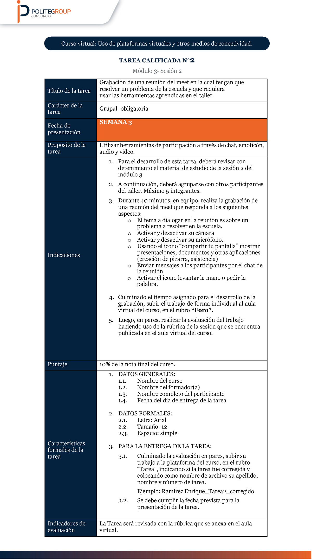 Tarea 2 M3S2 - Muy interesante para los alumnos de ciencias de la comunicacion. - Curso virtual ...