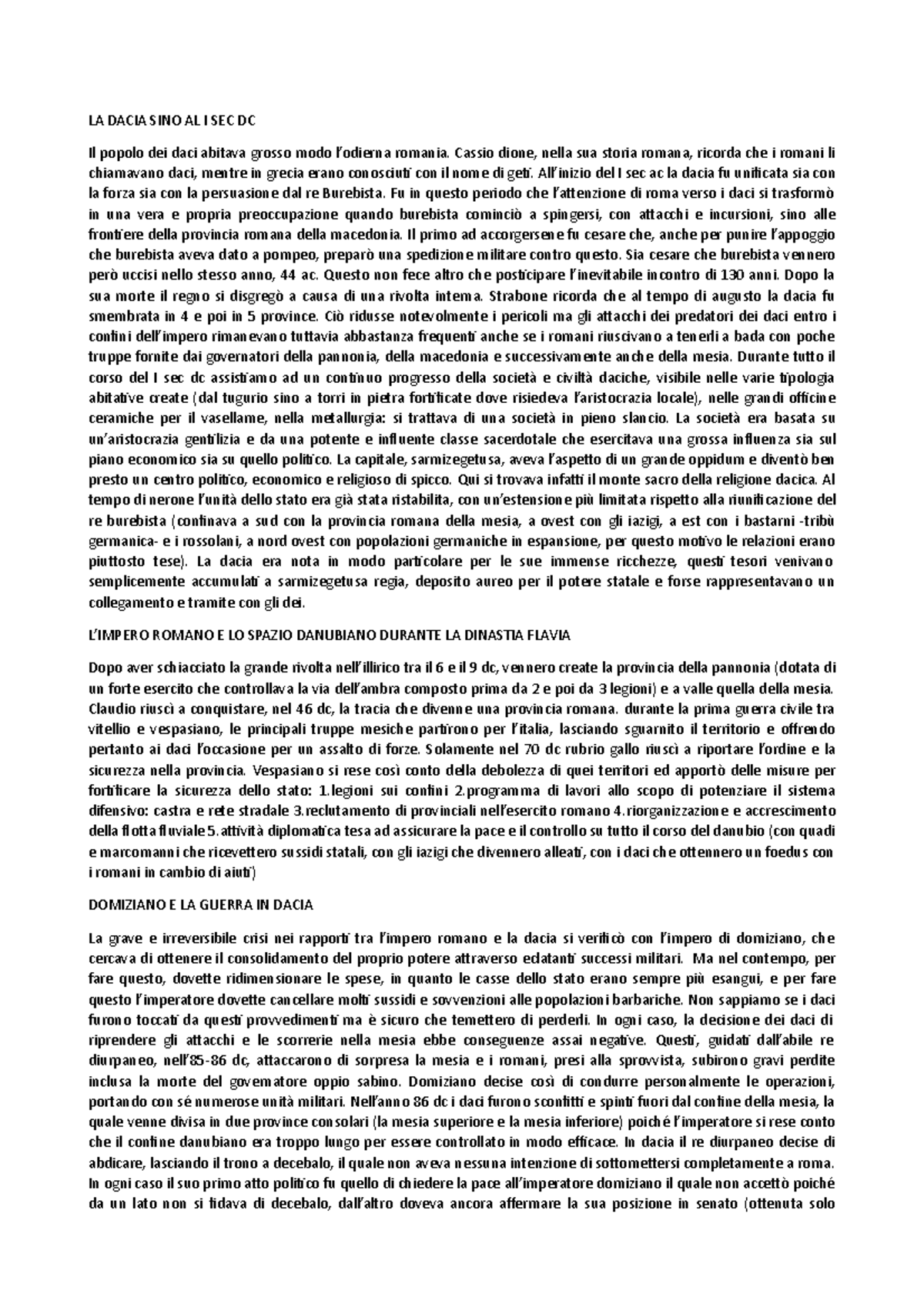 LE Guerre Daciche - LA DACIA SINO AL I SEC popolo dei daci abitava ...