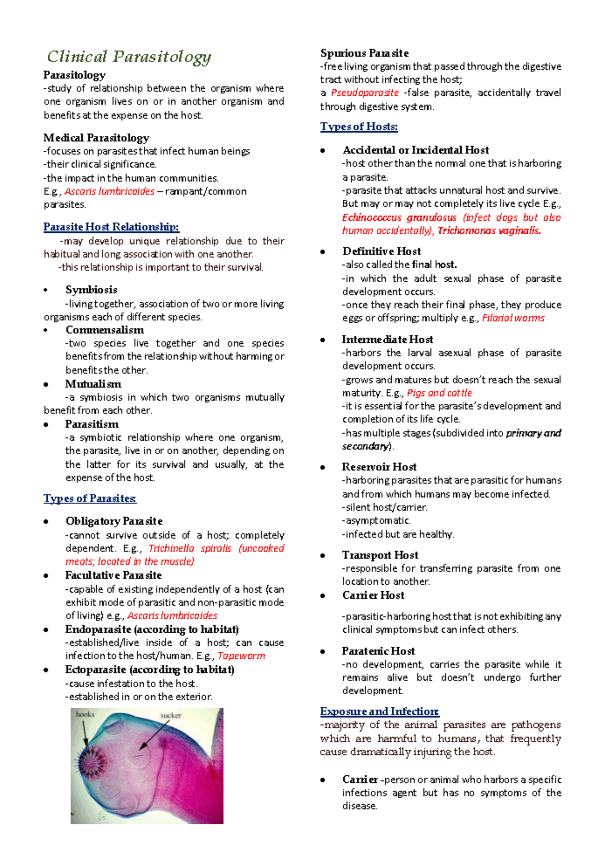 Clinical-Parasitology - Clinical Parasitology Parasitology study of ...