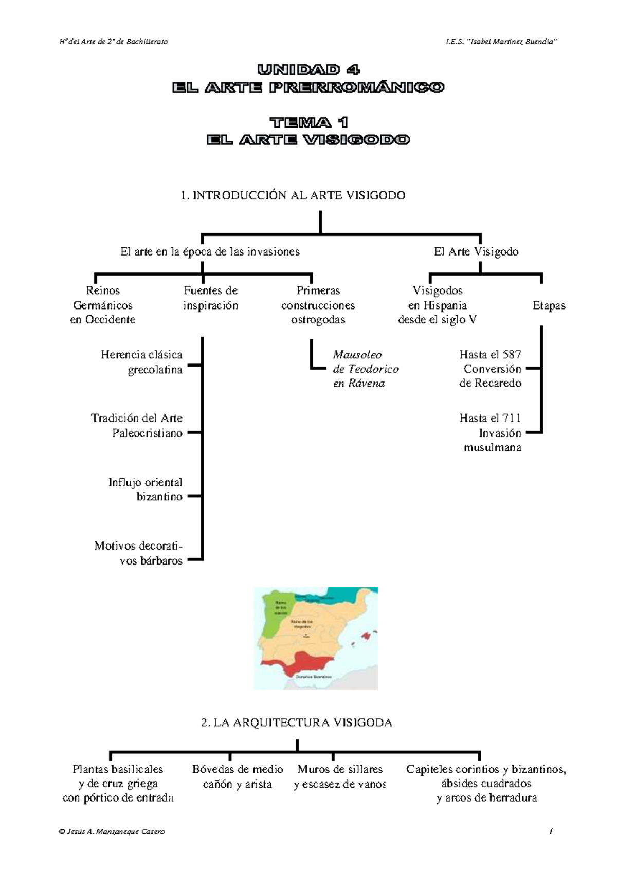 HA04T01 El Arte Visigodo Esquema - Hª del Arte de 2º de Bachillerato I ...