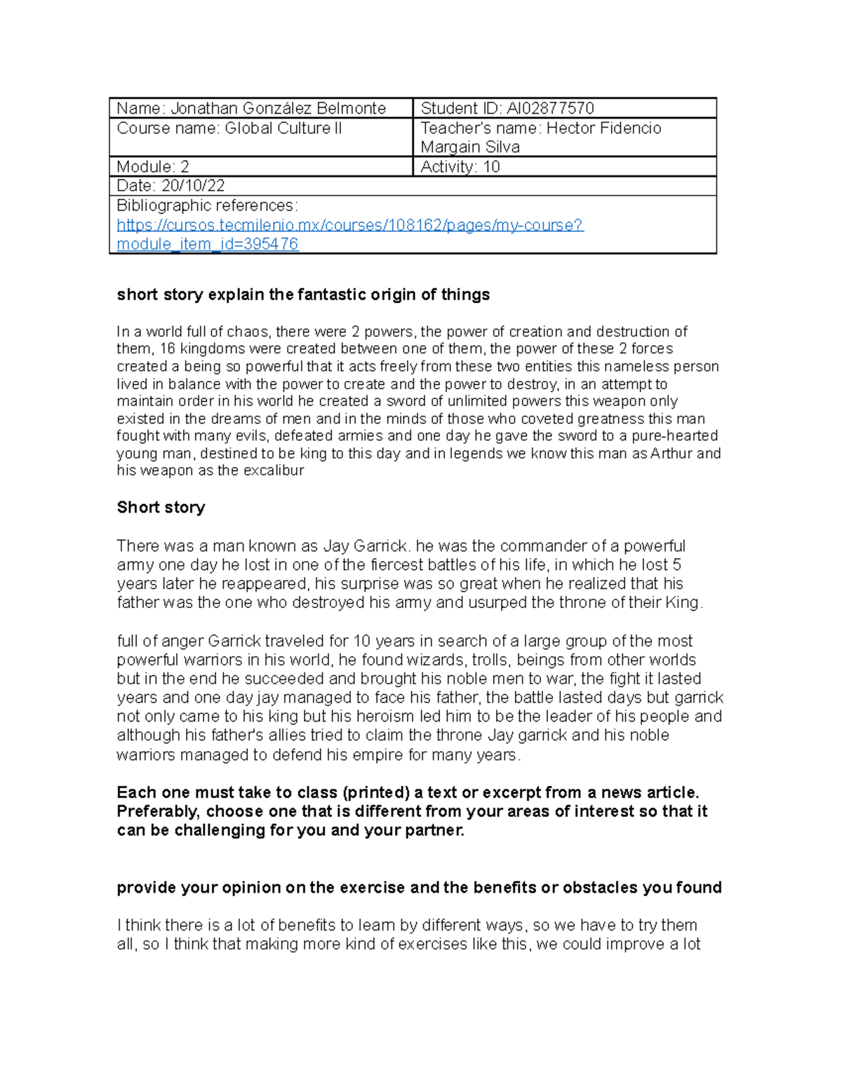 Activity 10 GC - Name: Jonathan González Belmonte Student ID: Al Course ...