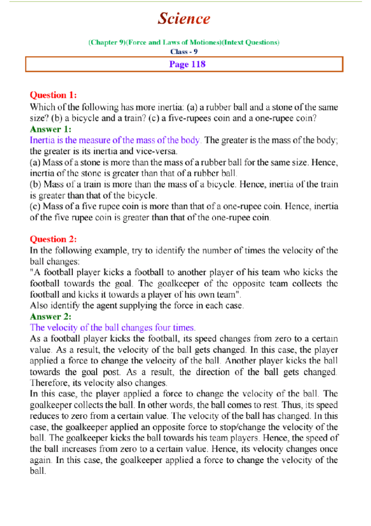 Class 9 chapter 10 - Notes - Science (Chapter 9)(Force and Laws of ...