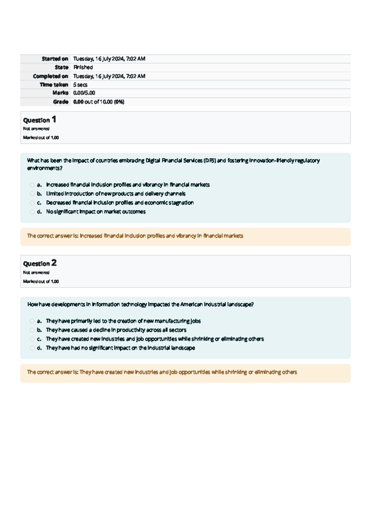 Self-Quiz Unit 4 Attempt review Ho333me - Started on Tuesday, 16 July ...