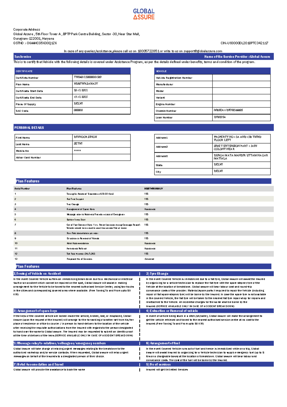 Global assure rsa burg - Law - Corporate Address Global Assure , 5th ...