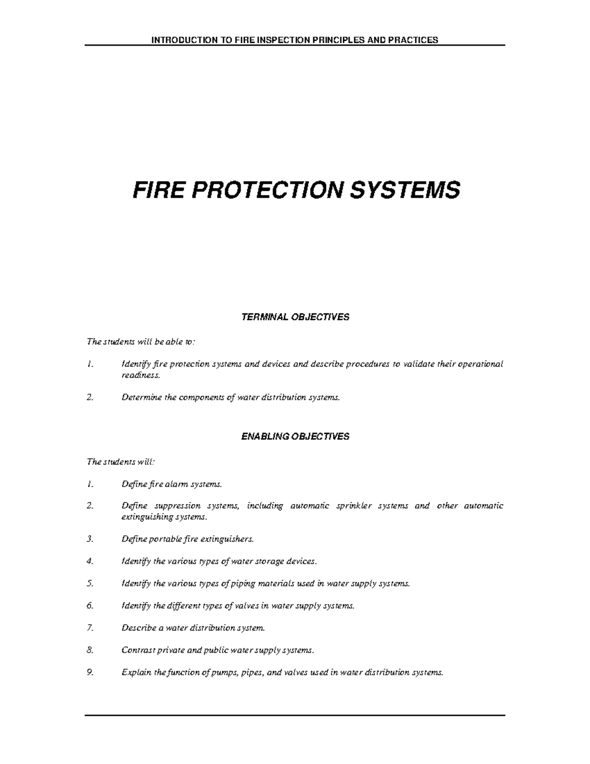 Fps - Fire protection system - INTRODUCTION TO FIRE INSPECTION ...