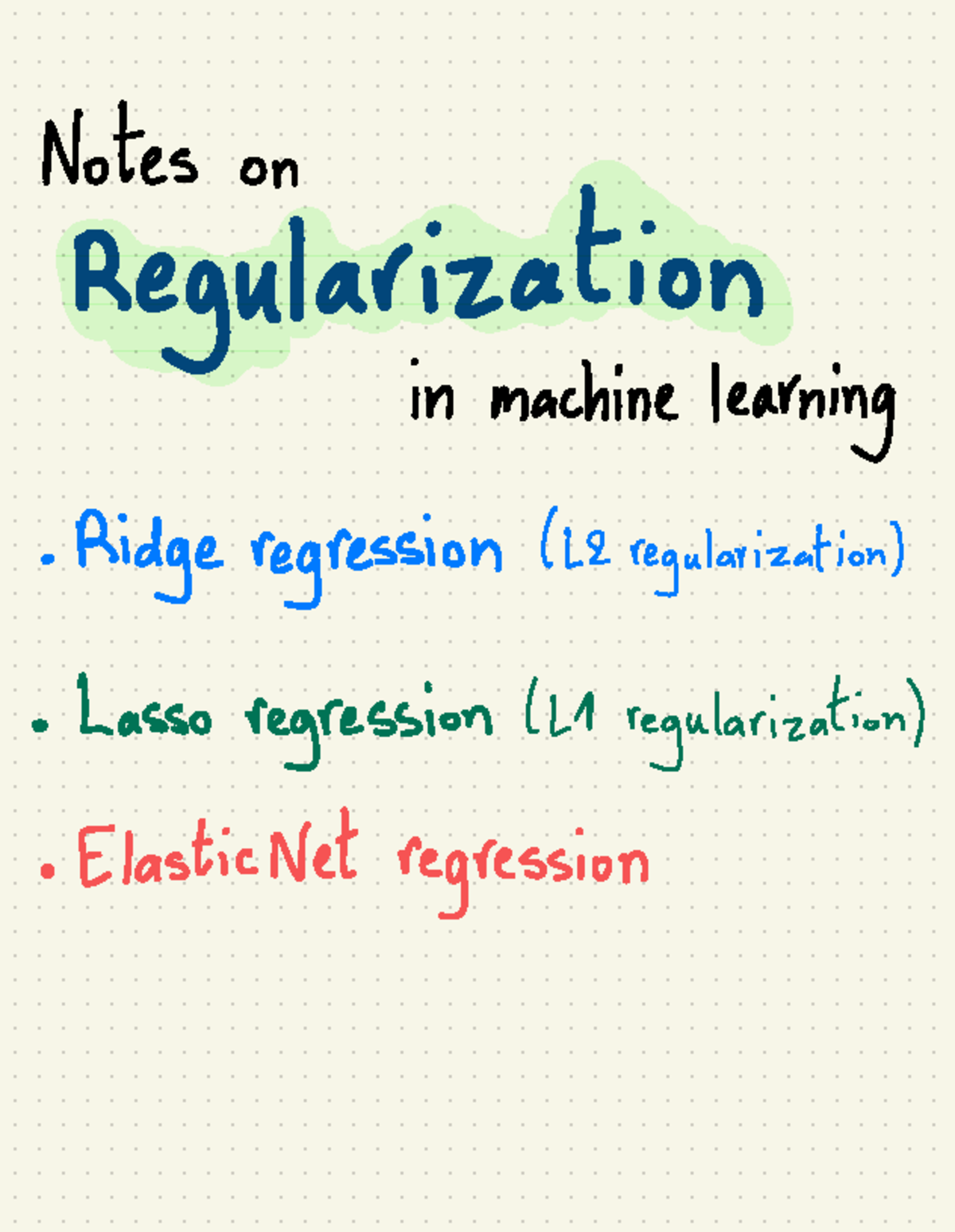 Regularization Notes - Notes on Regularization in machine learning ...