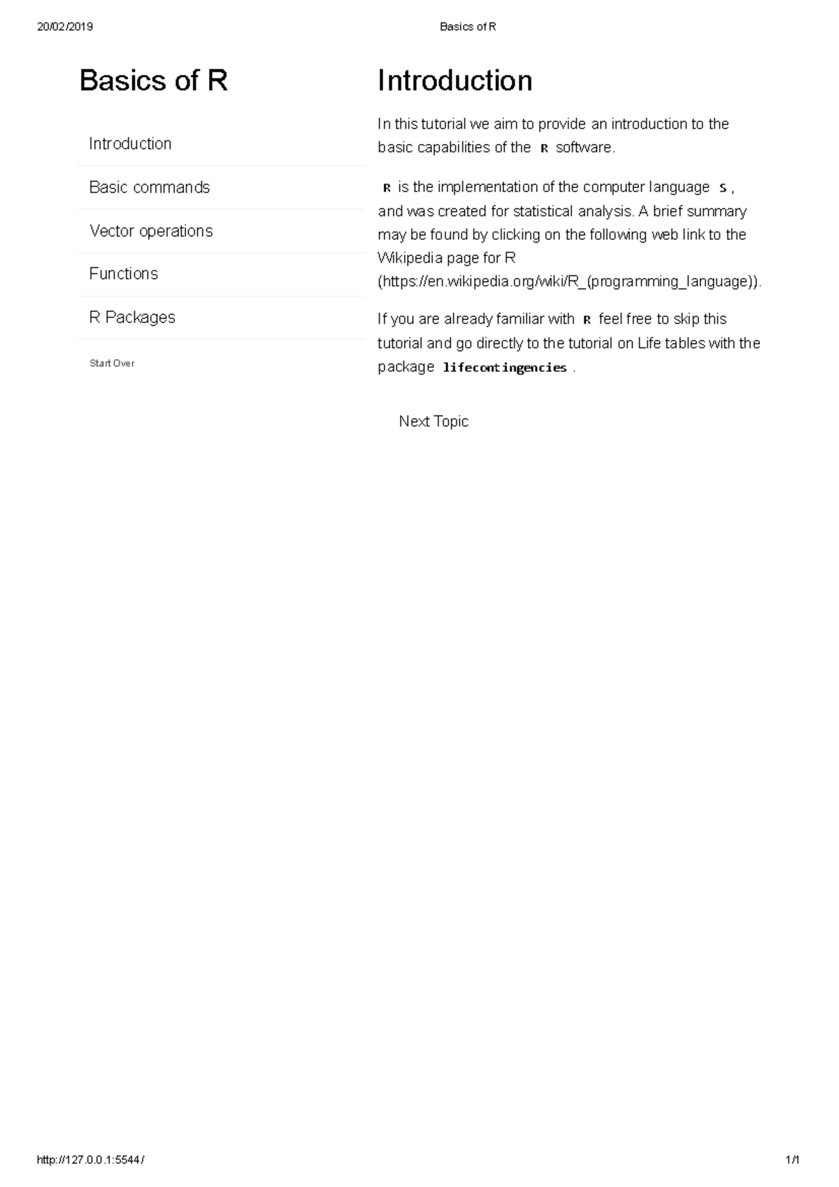 00 Basics of R - R is a free software environment for statistical ...